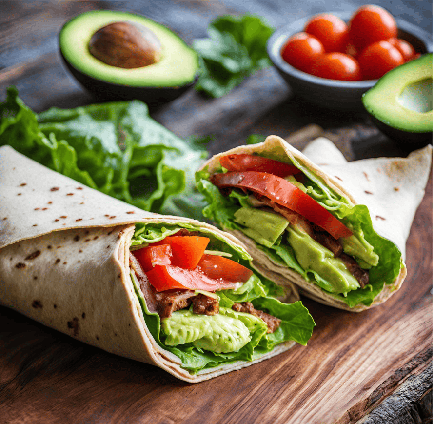 BLTA Wrap with Fresh Watermelon - Ryann, The Prenatal Nutritionist